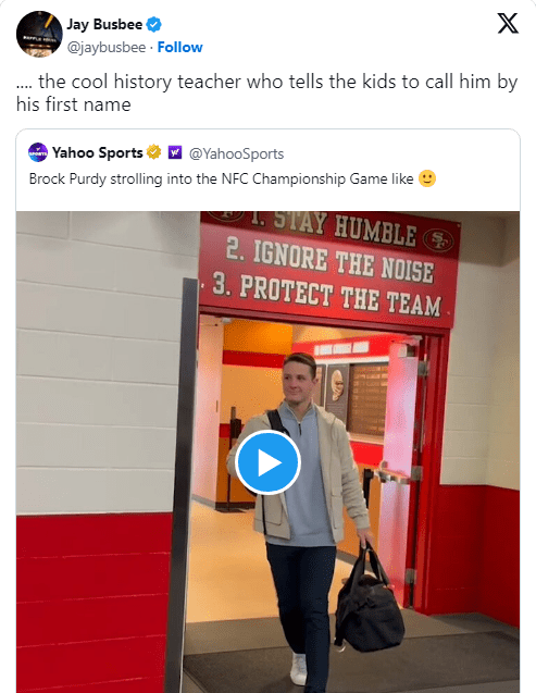 Brock Purdy's Pregame Attire Sparks Hilarious Memes Ahead of Lions ...