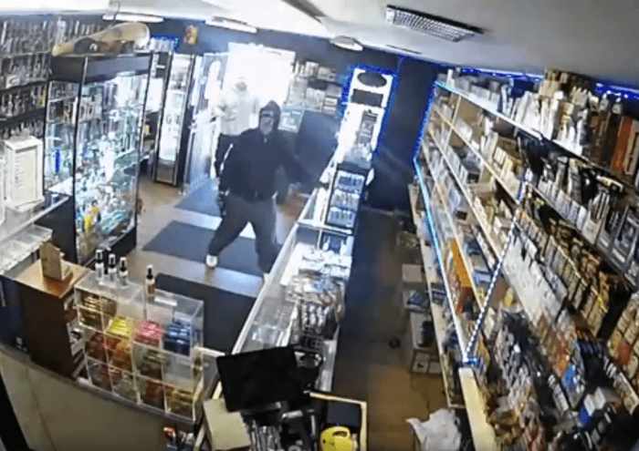 Smoke Shop Owner Stops Armed Robber Caught In Video Goes Viral - Watch This